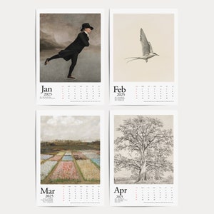 2025 WALL Calendar, Vintage Art Wall Calendar, Hanging Calendar, Wall ...
