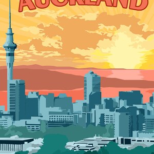 Auckland New Zealand Vintage Travel Poster - Etsy