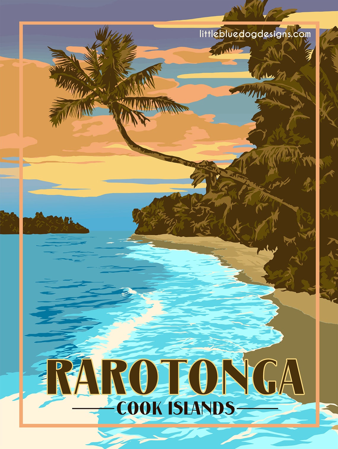 Rarotonga Cook Islands Vintage Travel Poster - Etsy
