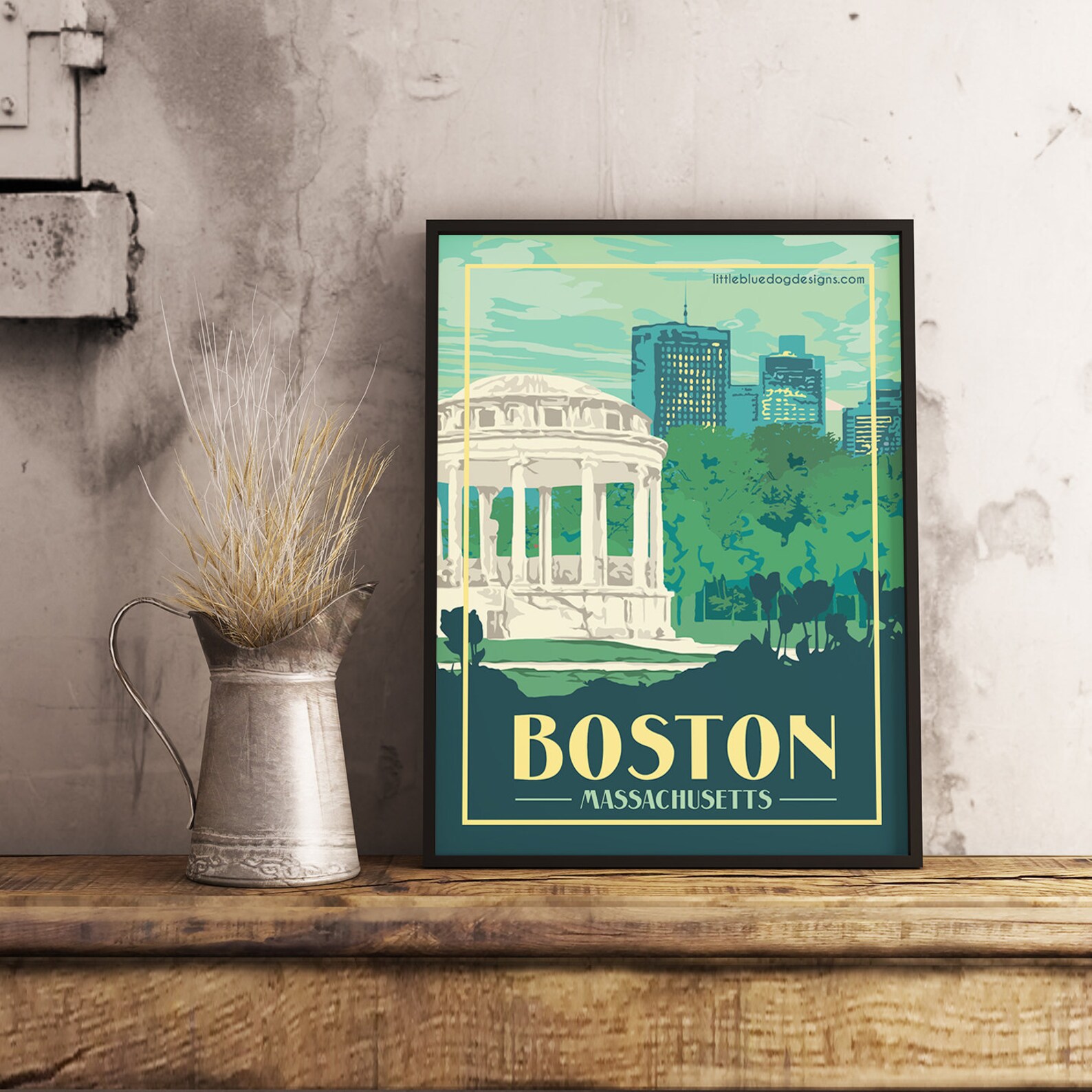 Boston Massachusetts Vintage Travel Poster - Etsy