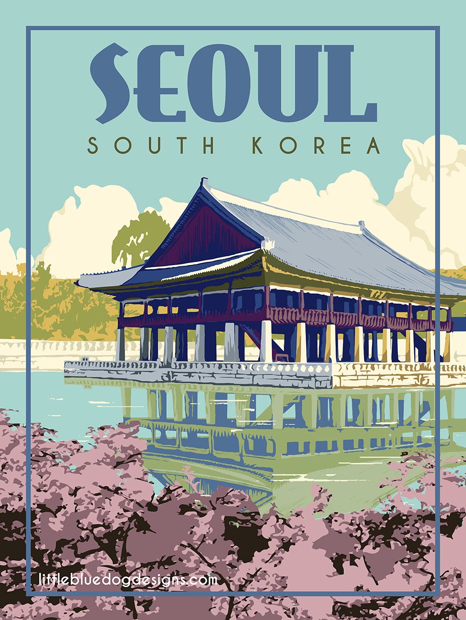 Seoul South Korea - Vintage Travel Poster - Etsy