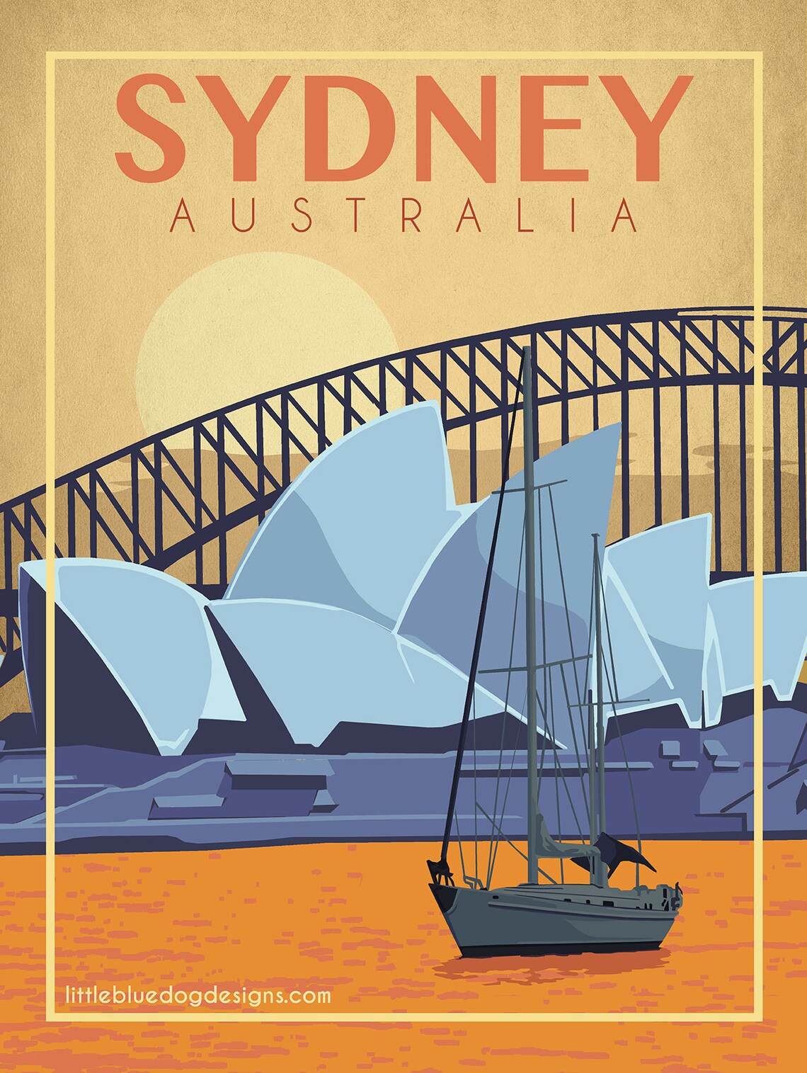 Sydney Australia - Vintage Travel Poster - Etsy