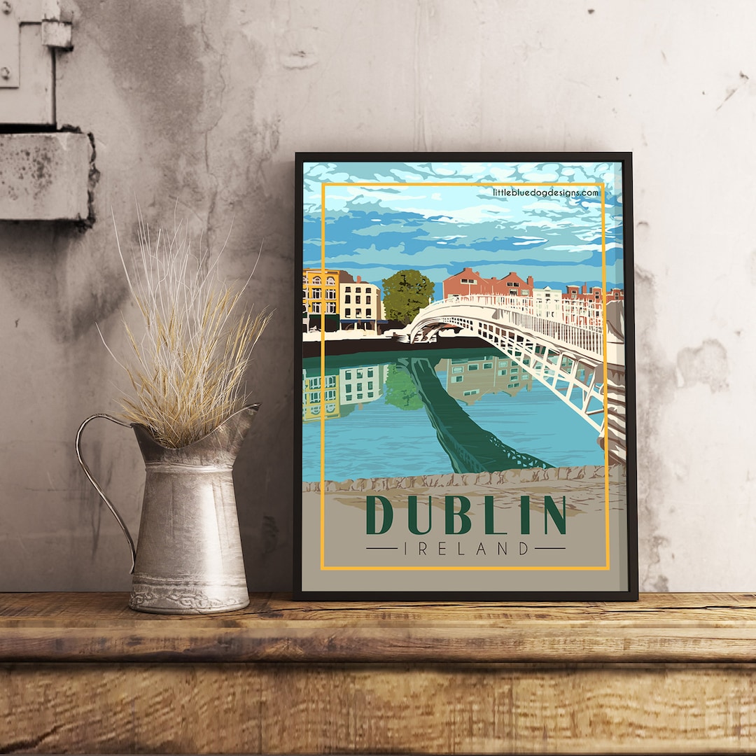 Dublin Ireland - Vintage Travel Poster - Etsy