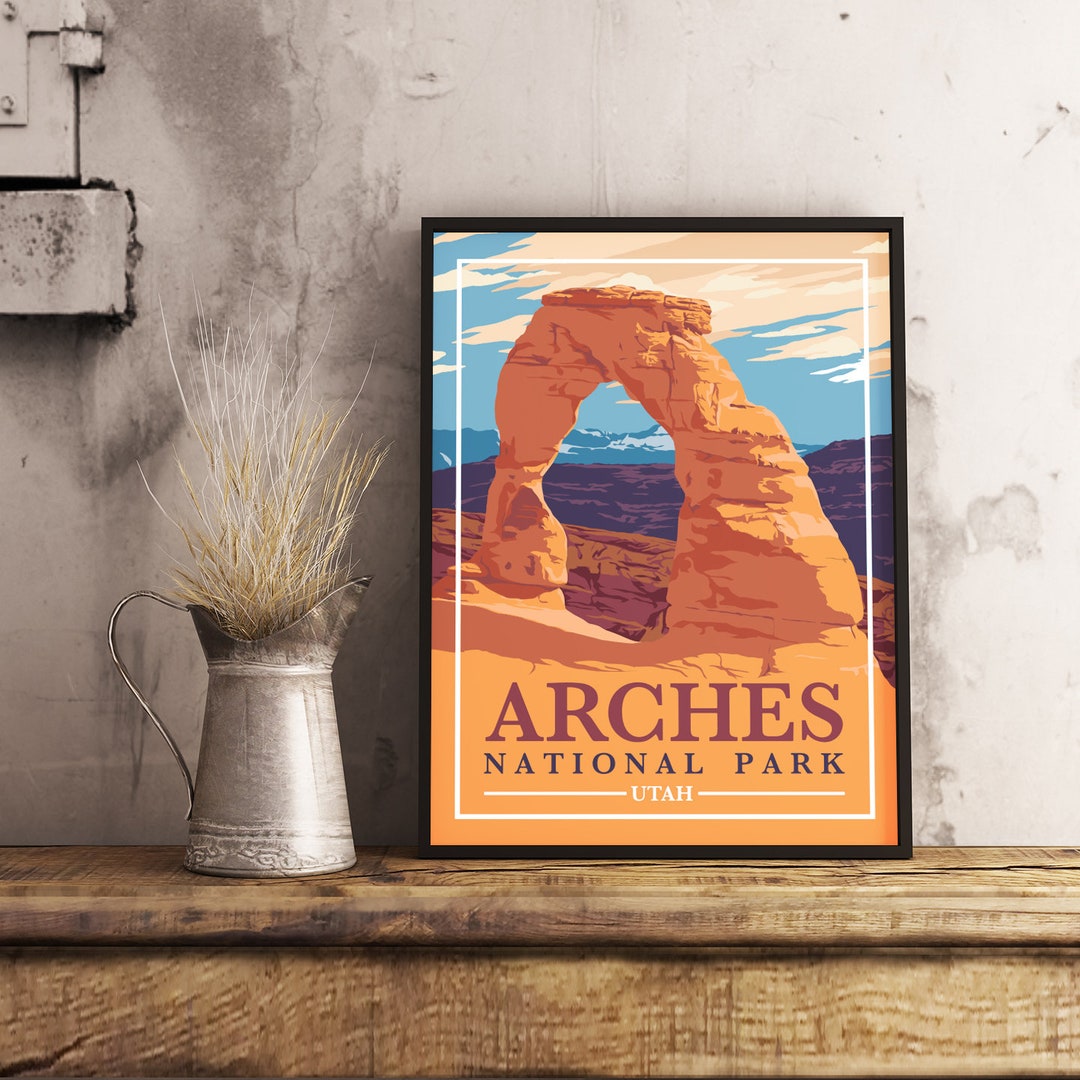 Arches National Park Utah - Vintage Travel Poster - Etsy
