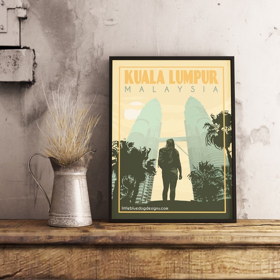 Kuala Lumpur Malaysia Vintage Travel Poster - Etsy