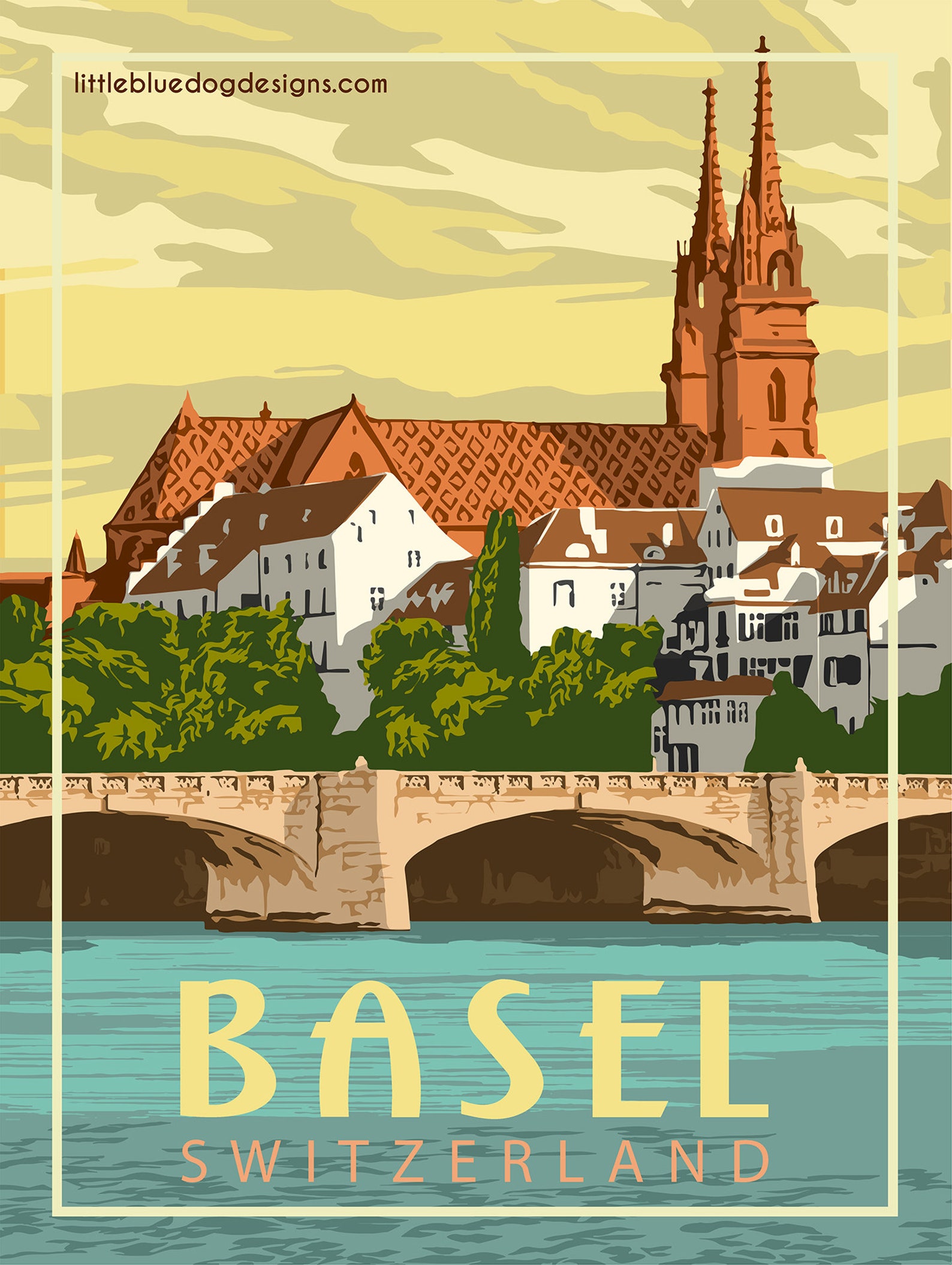 Basel Switzerland - Vintage Travel Poster - Etsy
