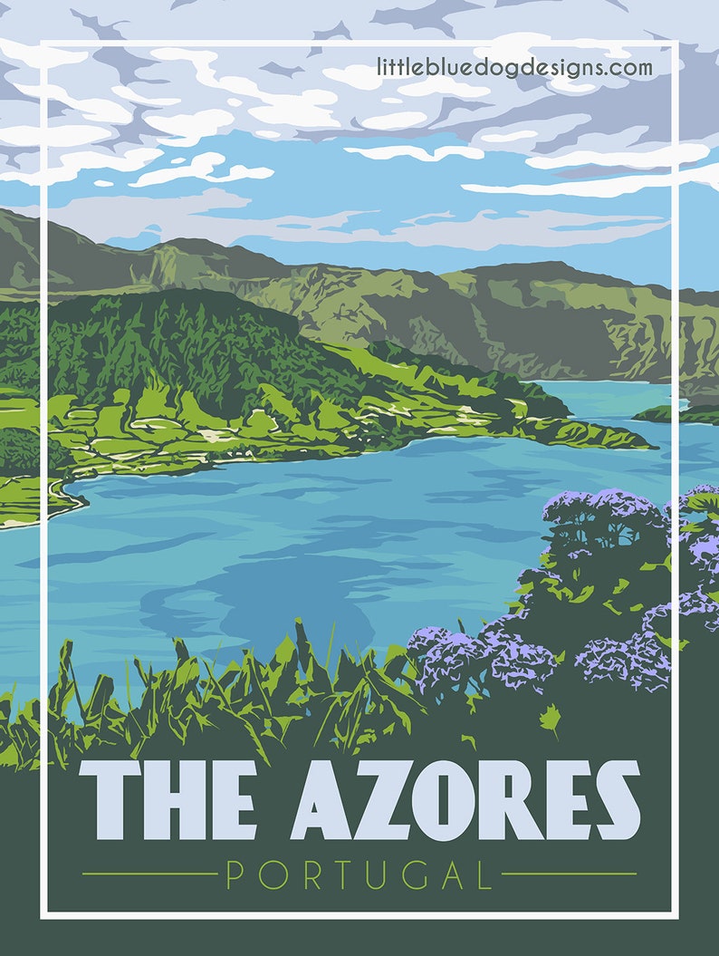 The Azores Portugal Vintage Travel Poster - Etsy