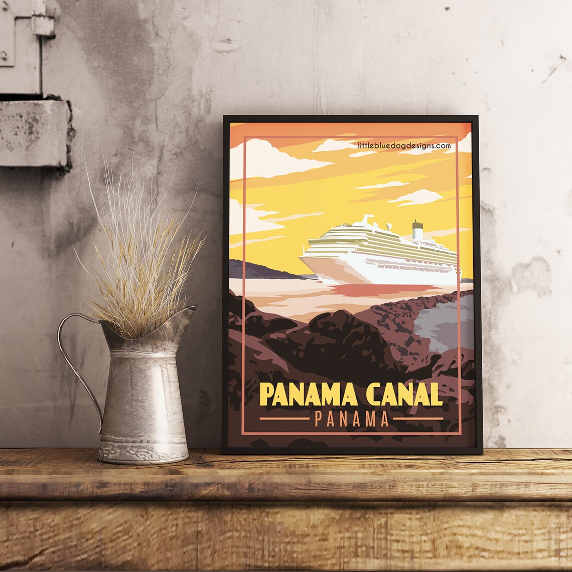 Panama Canal Vintage Travel Poster - Etsy Denmark