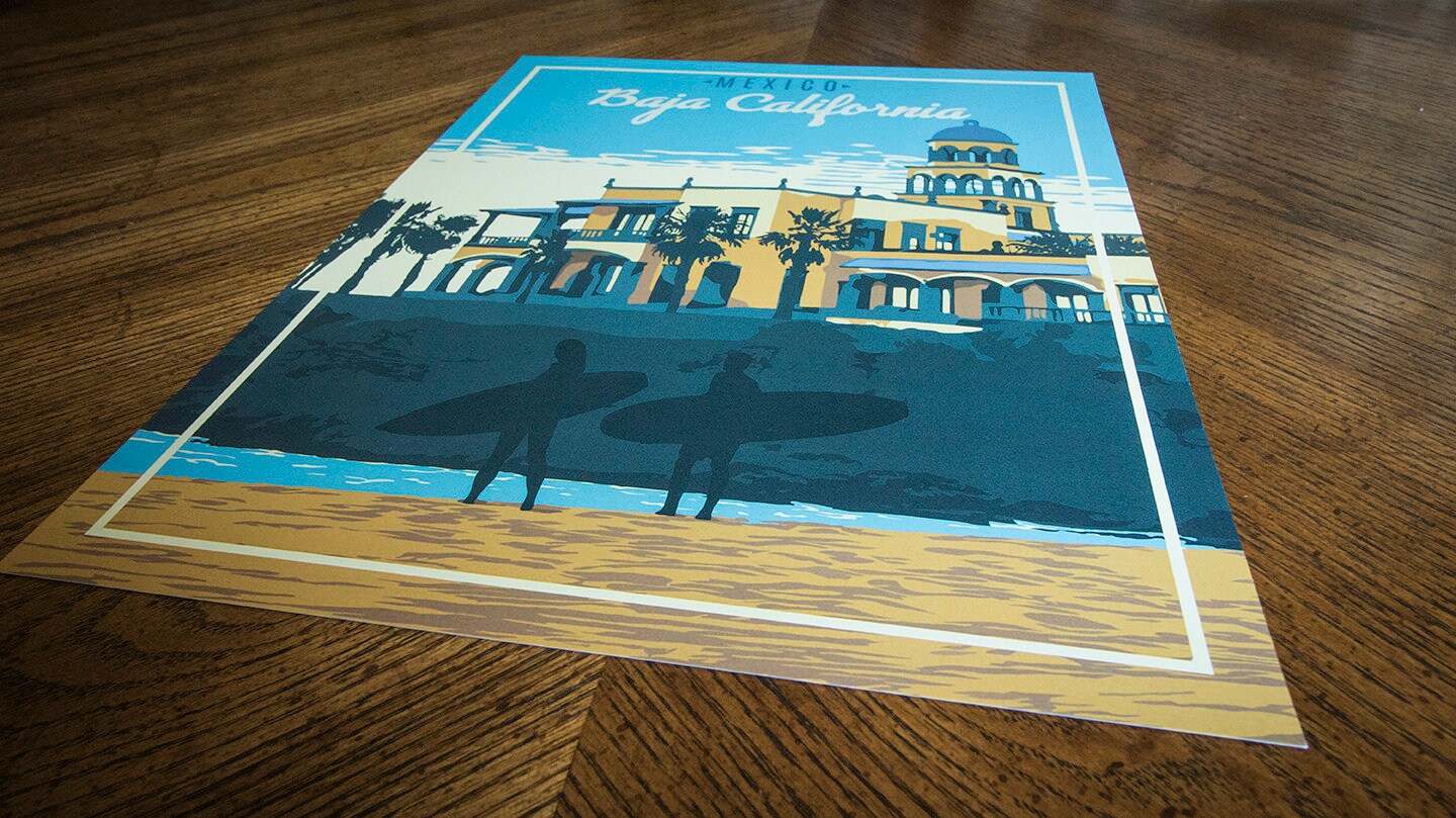 Baja California Mexico Vintage Travel Poster | Etsy