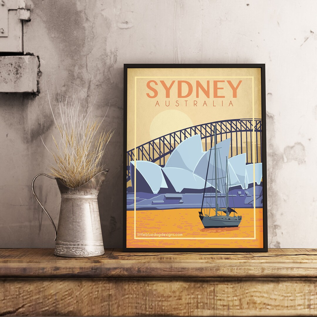Sydney Australia - Vintage Travel Poster - Etsy