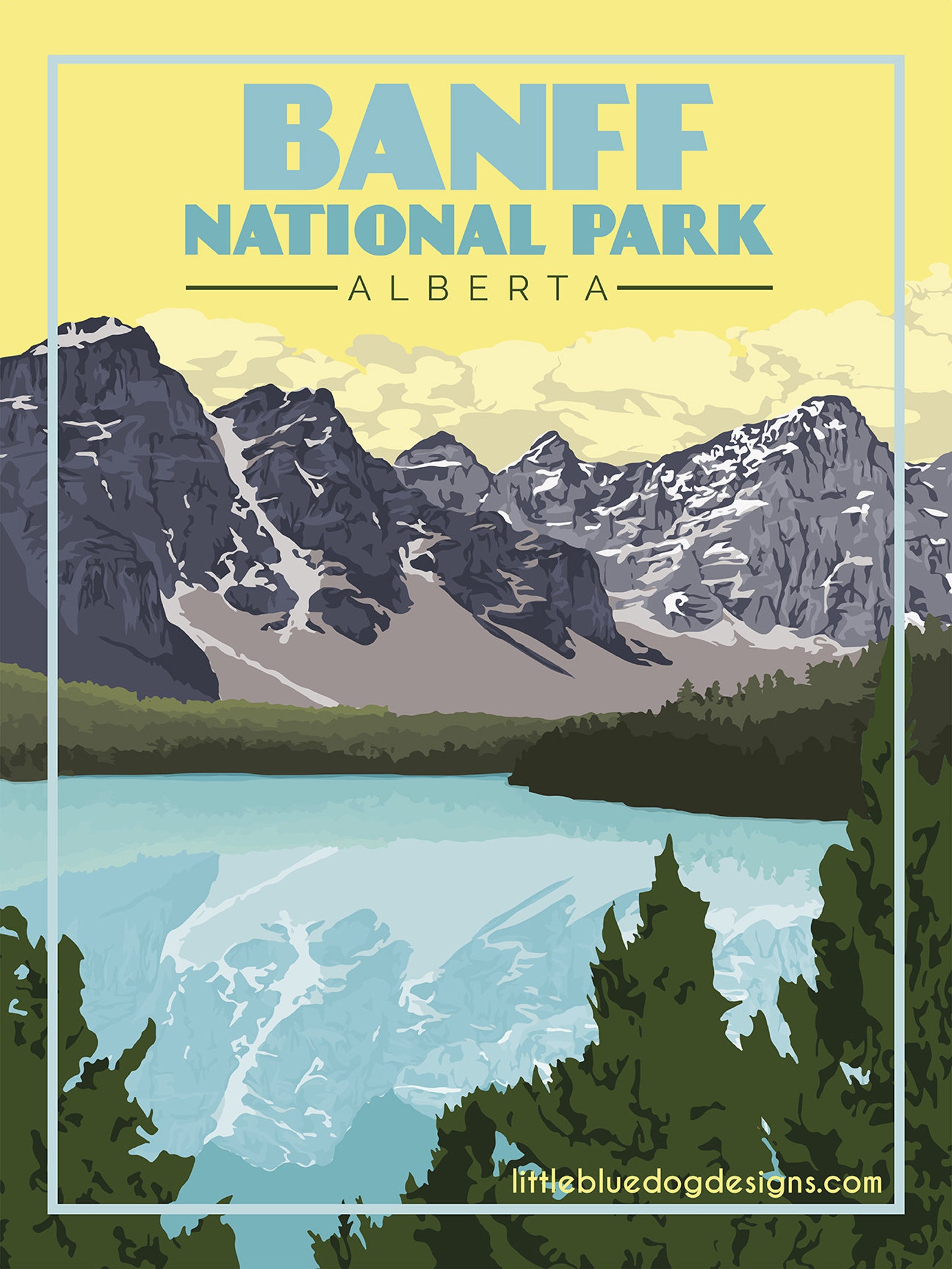 Banff National Park Alberta Vintage Travel Poster | Etsy