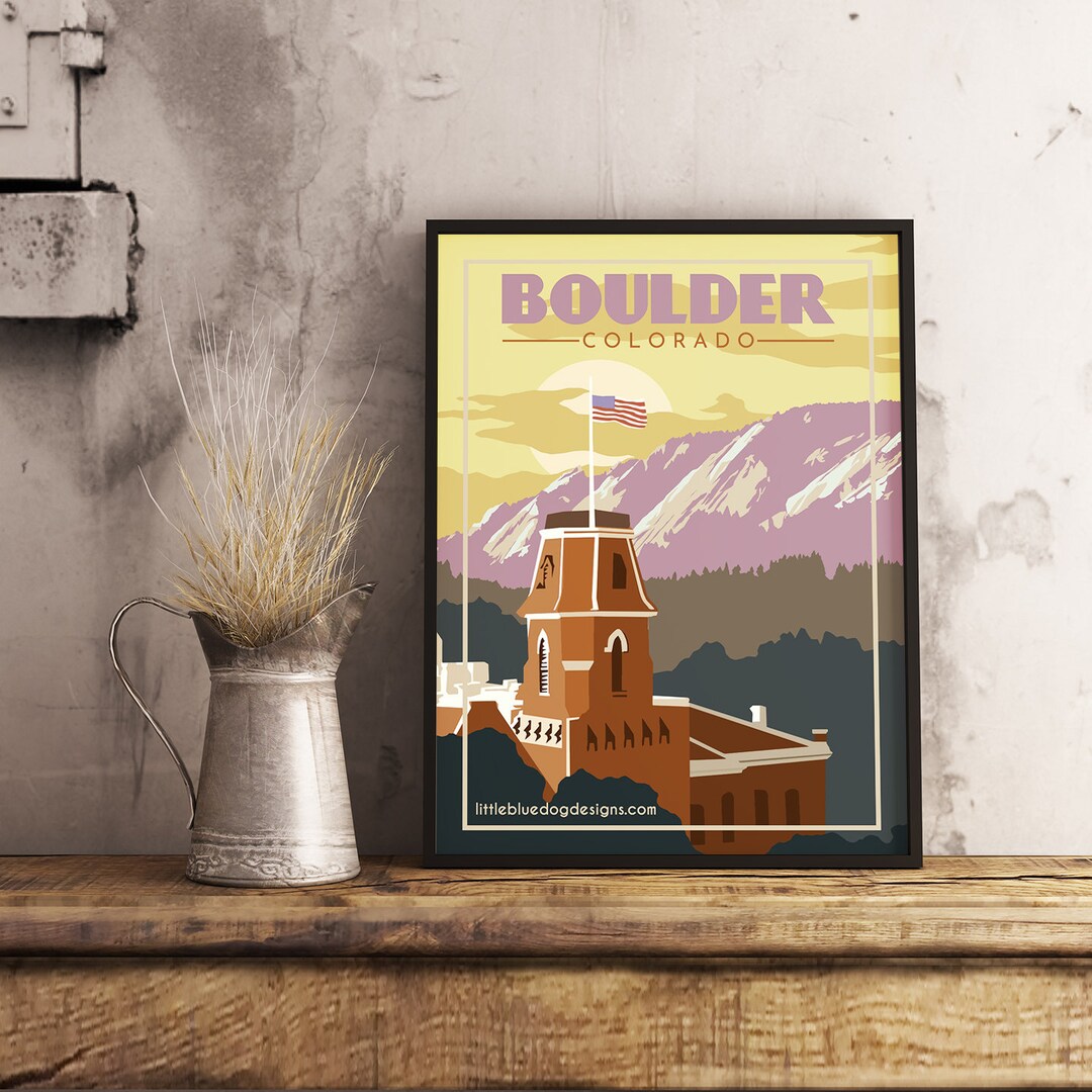 Boulder Colorado - Vintage Travel Poster - Etsy