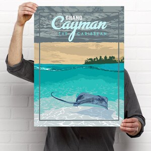 Grand Cayman Caribbean - Vintage Travel Poster - Etsy