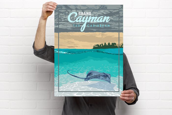 Grand Cayman Caribbean - Vintage Travel Poster - Etsy Canada