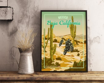 Baja California Mexico Vintage Travel Poster - Etsy