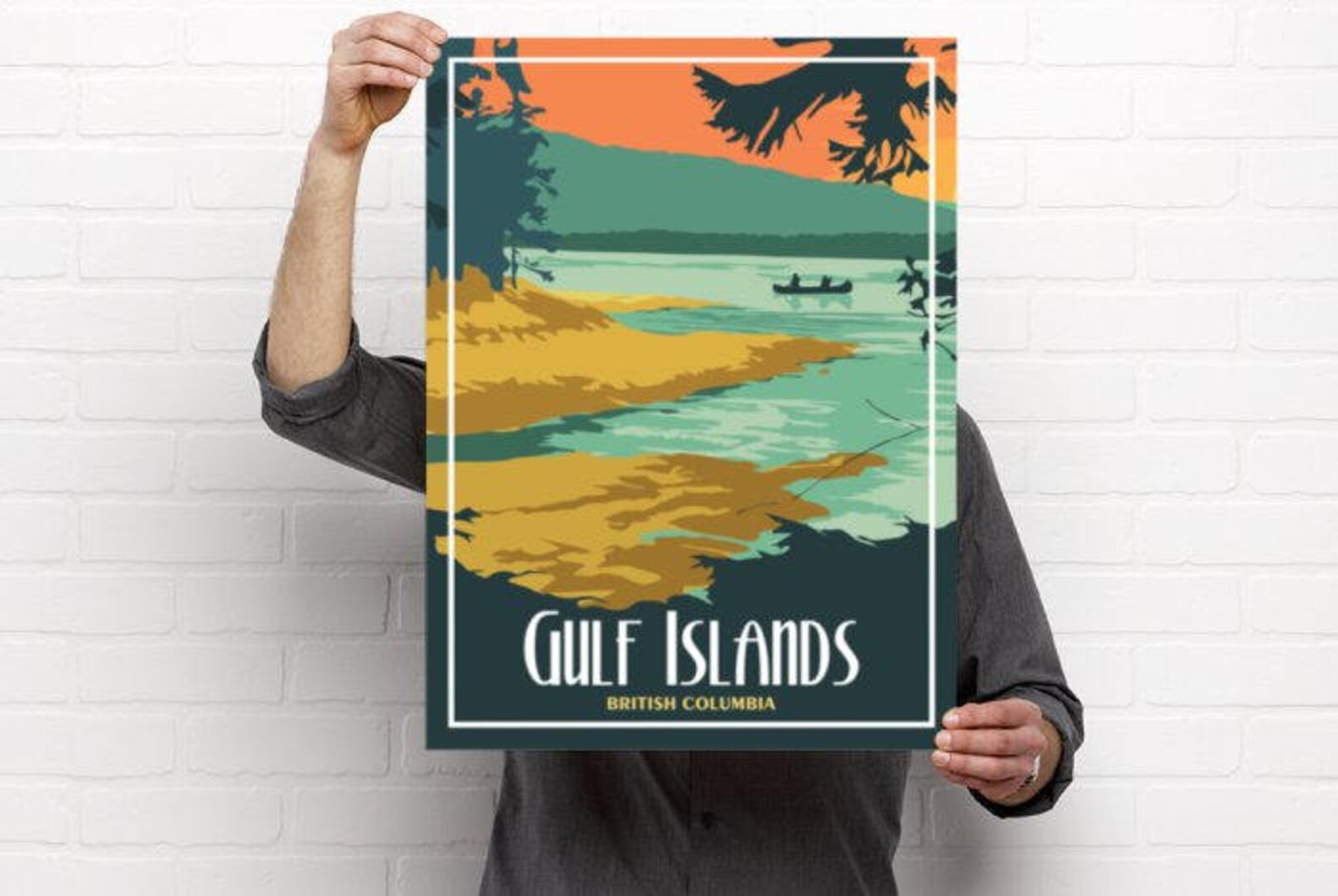 Gulf Islands BC - Vintage Travel Poster - Etsy Canada