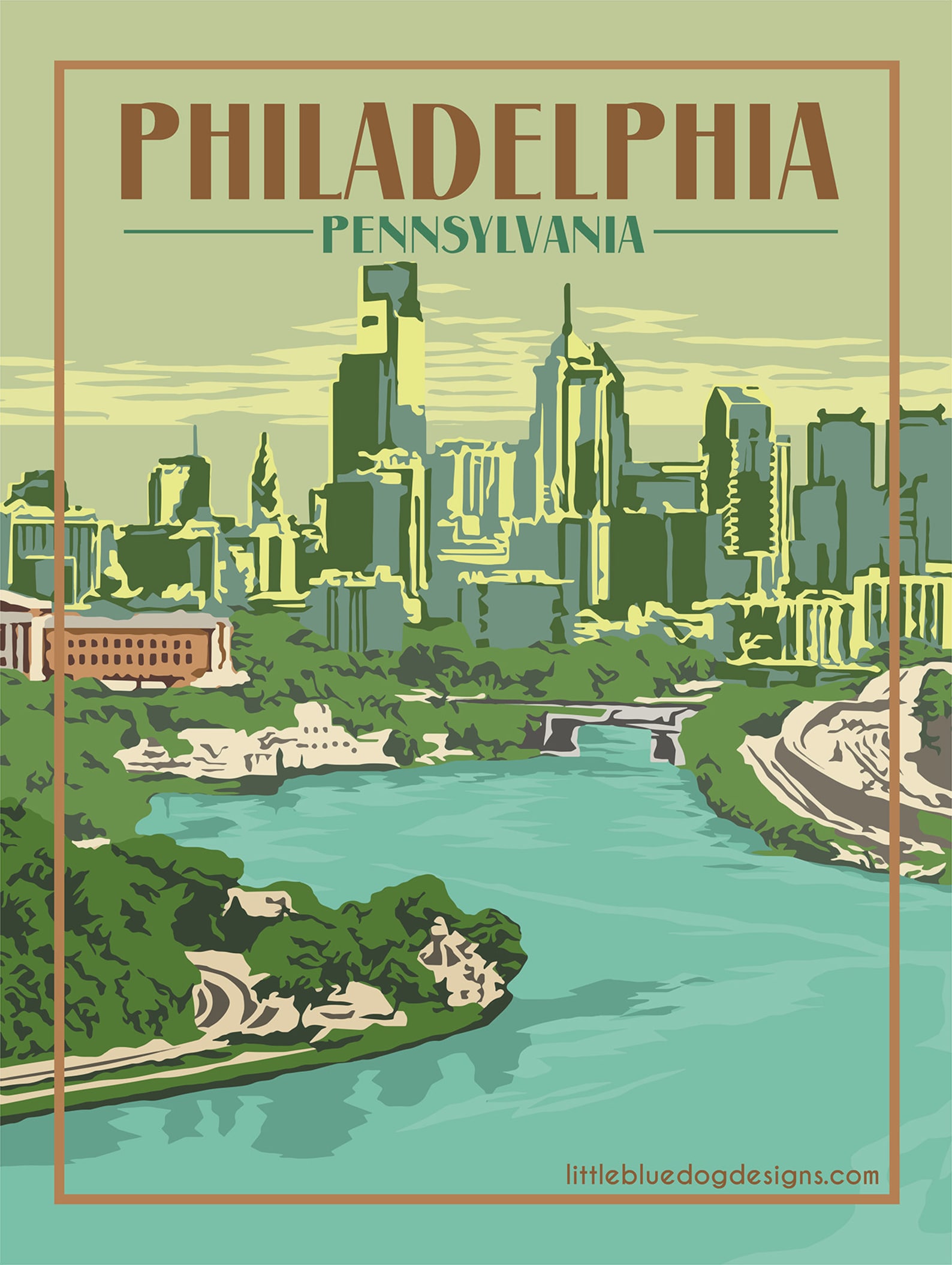 Philadelphia PA Vintage Travel Poster - Etsy