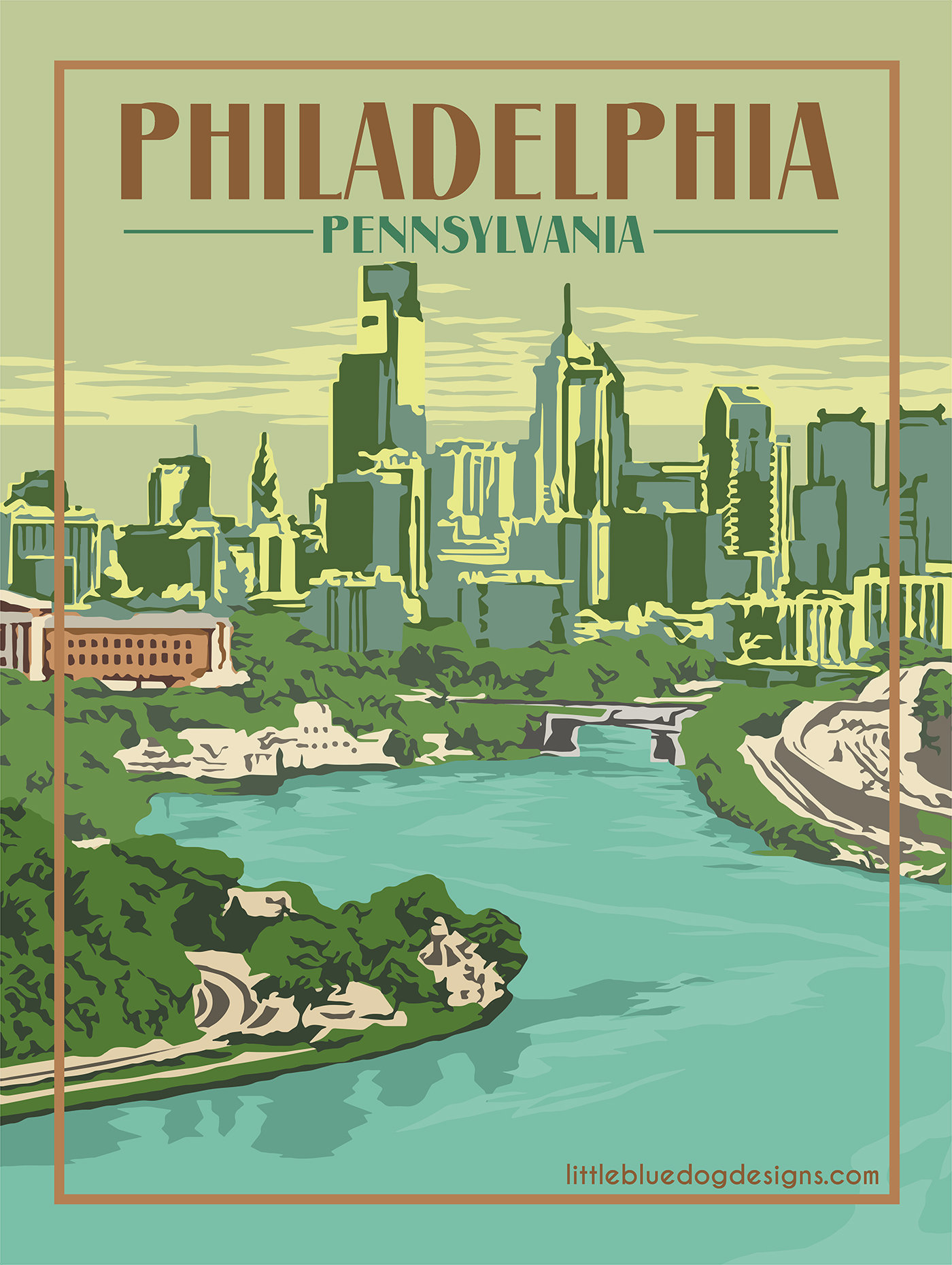 Philadelphia PA Vintage Travel Poster - Etsy