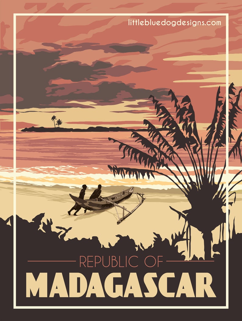 Madagascar Vintage Travel Poster - Etsy