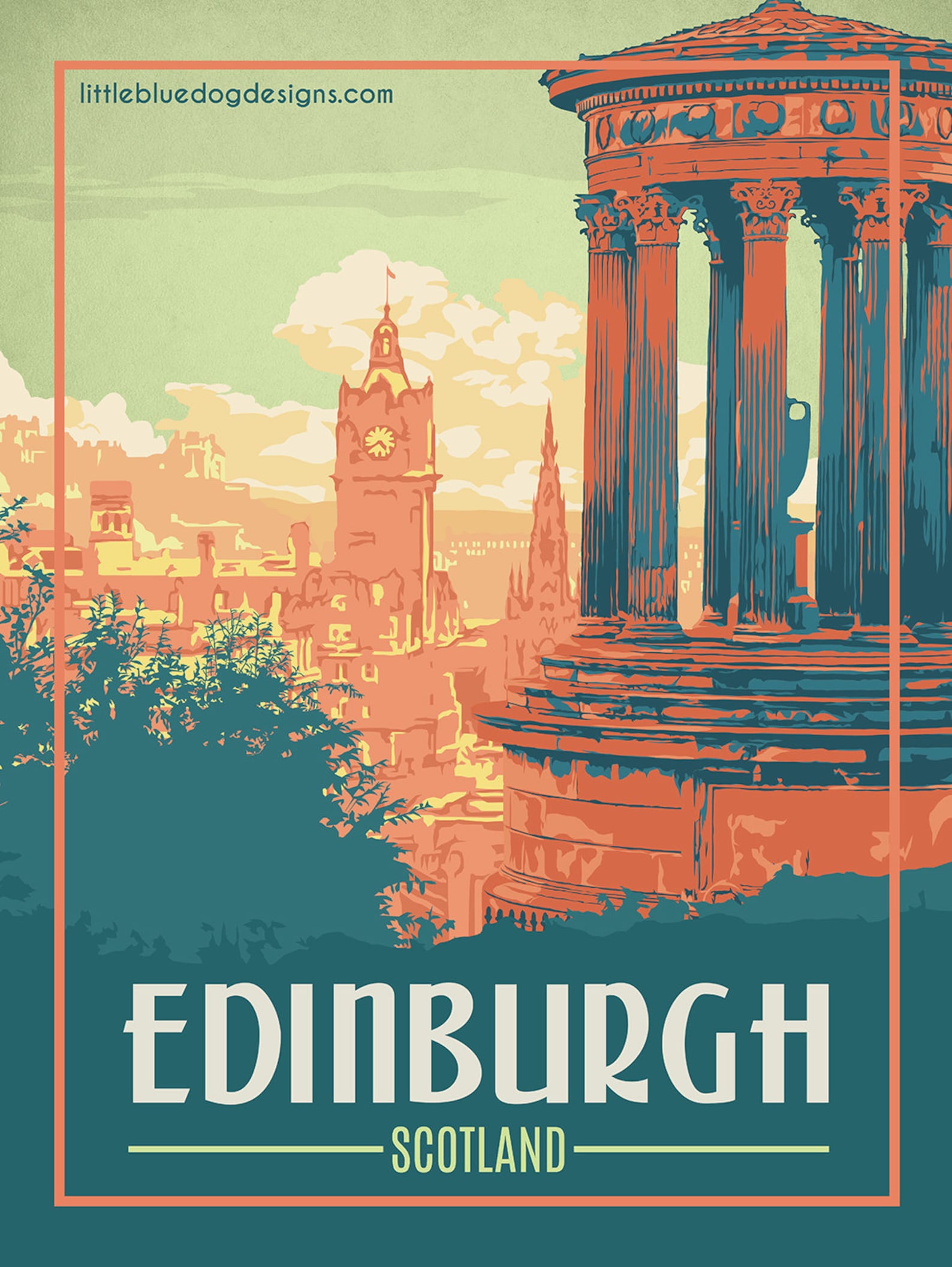 Edinburgh Scotland Vintage Travel Poster | Etsy