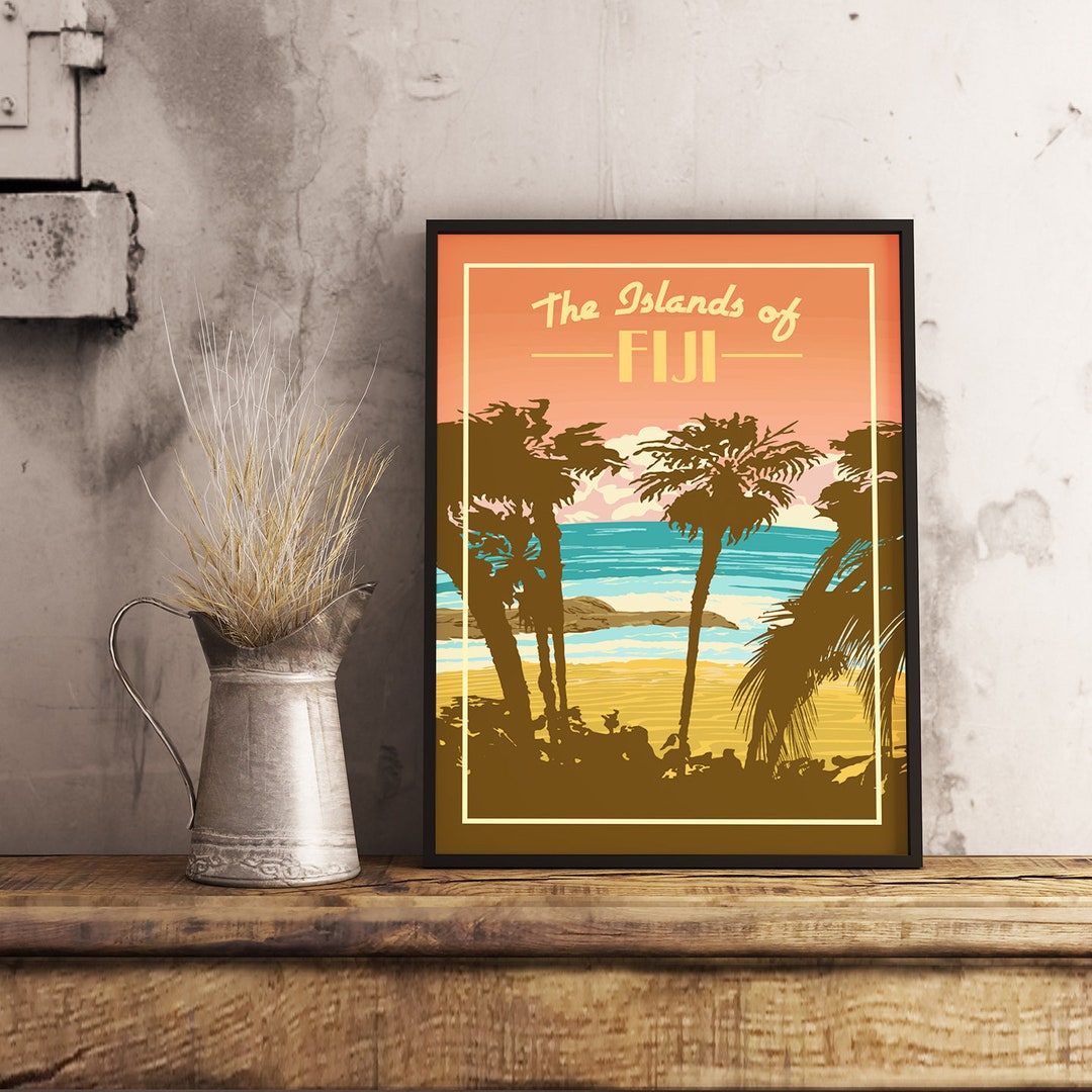 Fiji - Vintage Travel Poster - Etsy