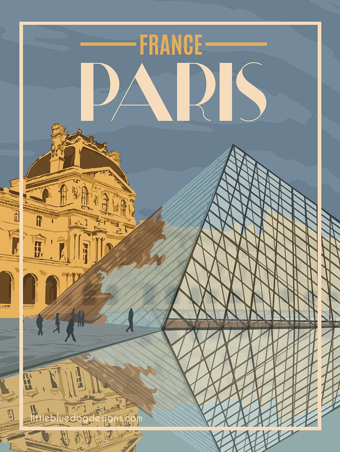 Paris France Vintage Travel Poster - Etsy
