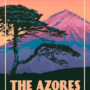 The Azores Portugal - Vintage Travel Poster - Etsy