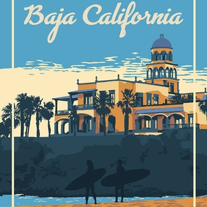 Baja California Mexico - Vintage Travel Poster - Etsy