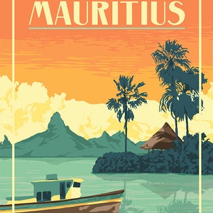 Mauritius - Vintage Travel Poster - Etsy