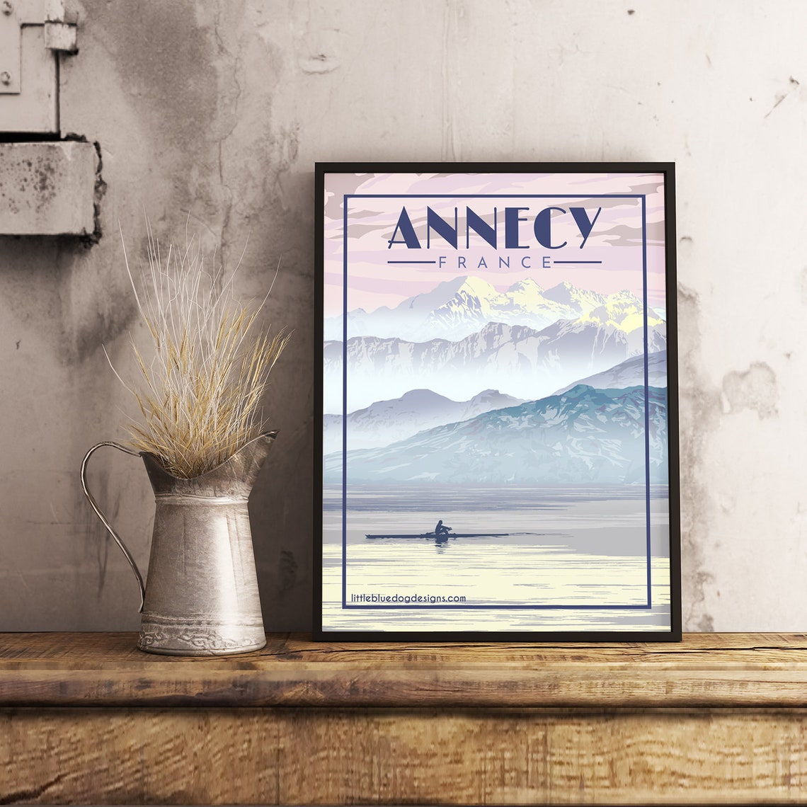 Annecy France Vintage Travel Poster | Etsy