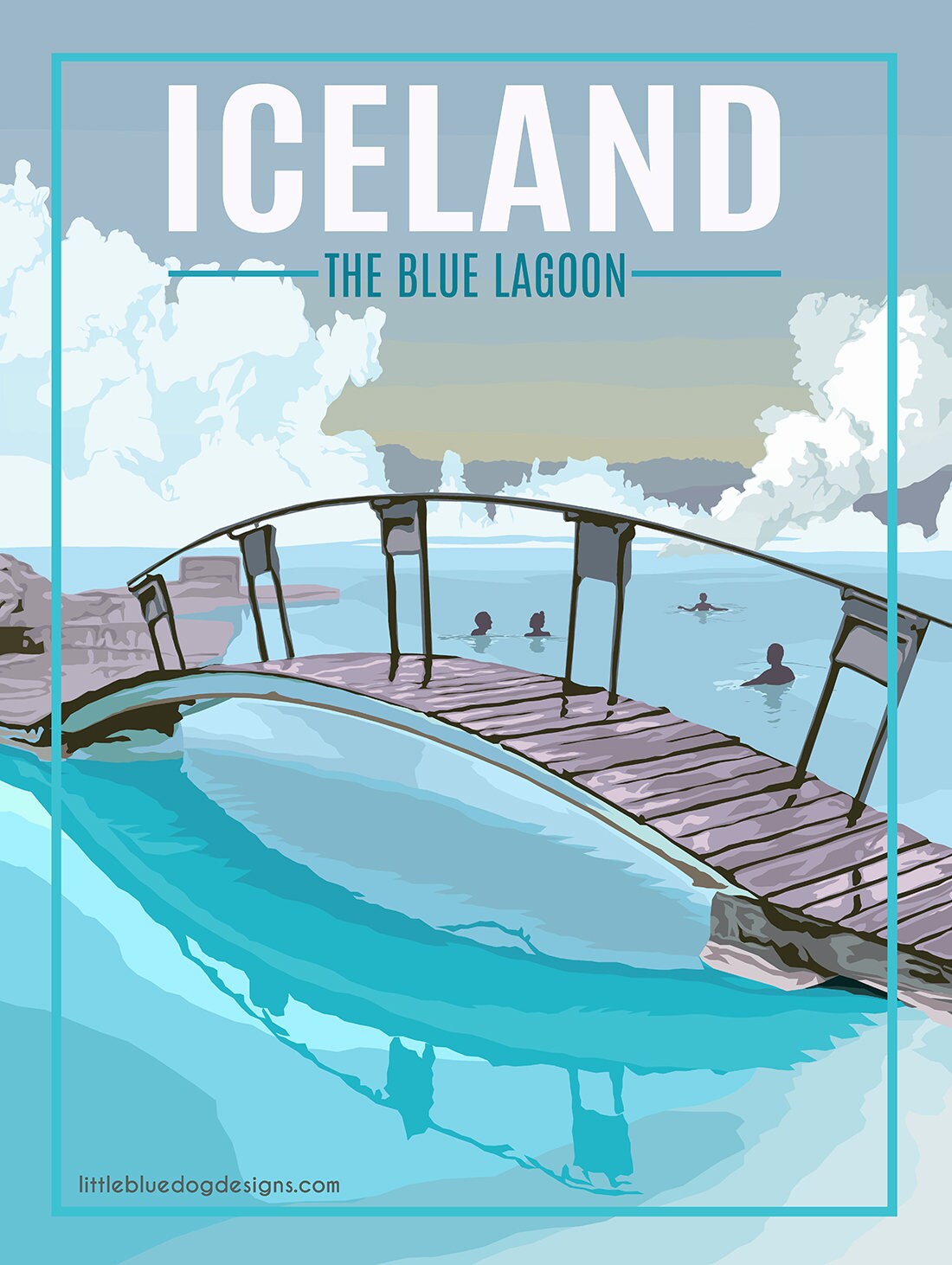 Iceland Blue Lagoon - Vintage Travel Poster - Etsy