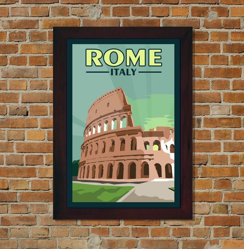 Rome Italy Vintage Travel Poster | Etsy