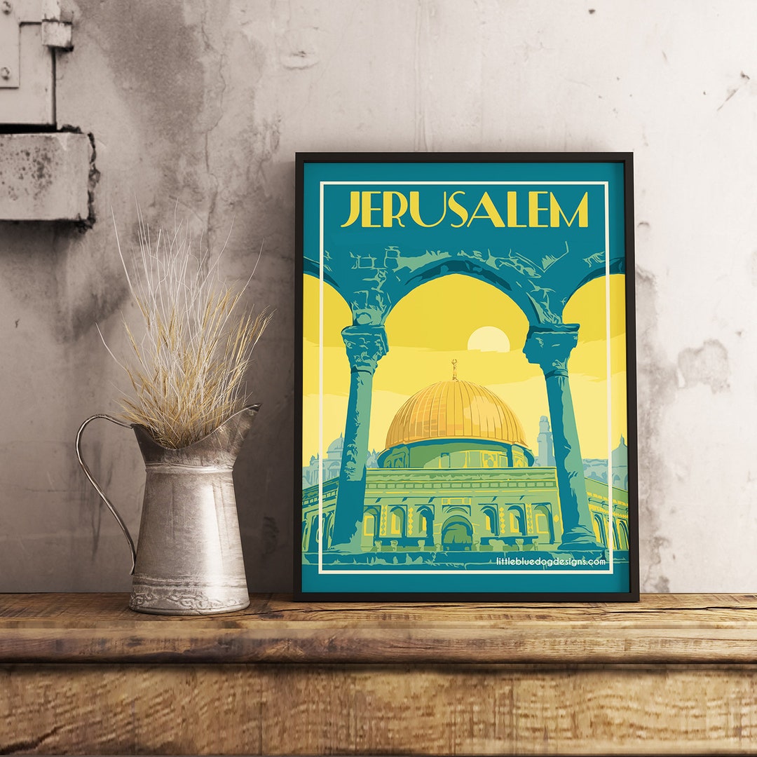 Jerusalem - Vintage Travel Poster - Etsy