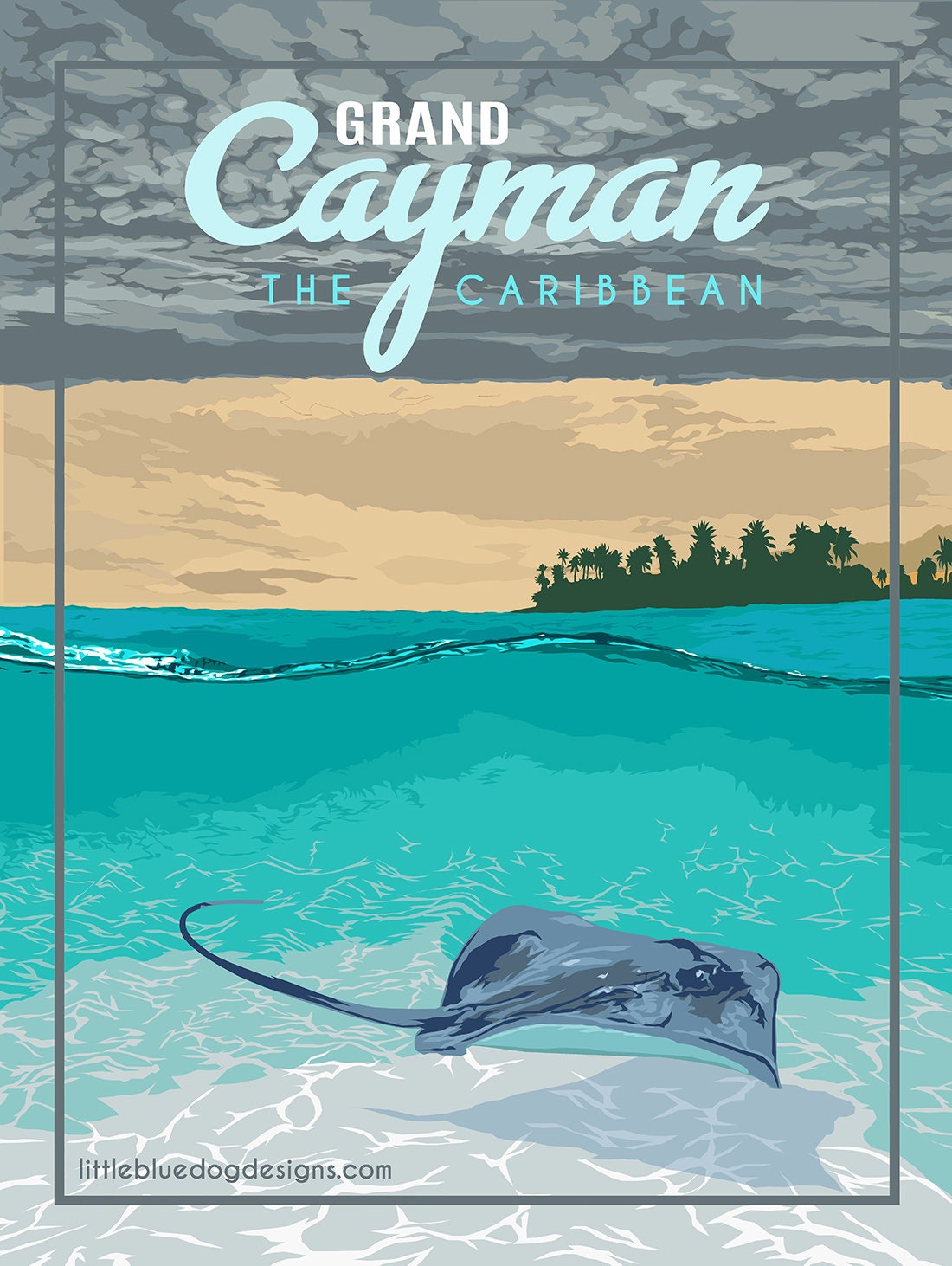 Grand Cayman Caribbean - Vintage Travel Poster - Etsy Canada