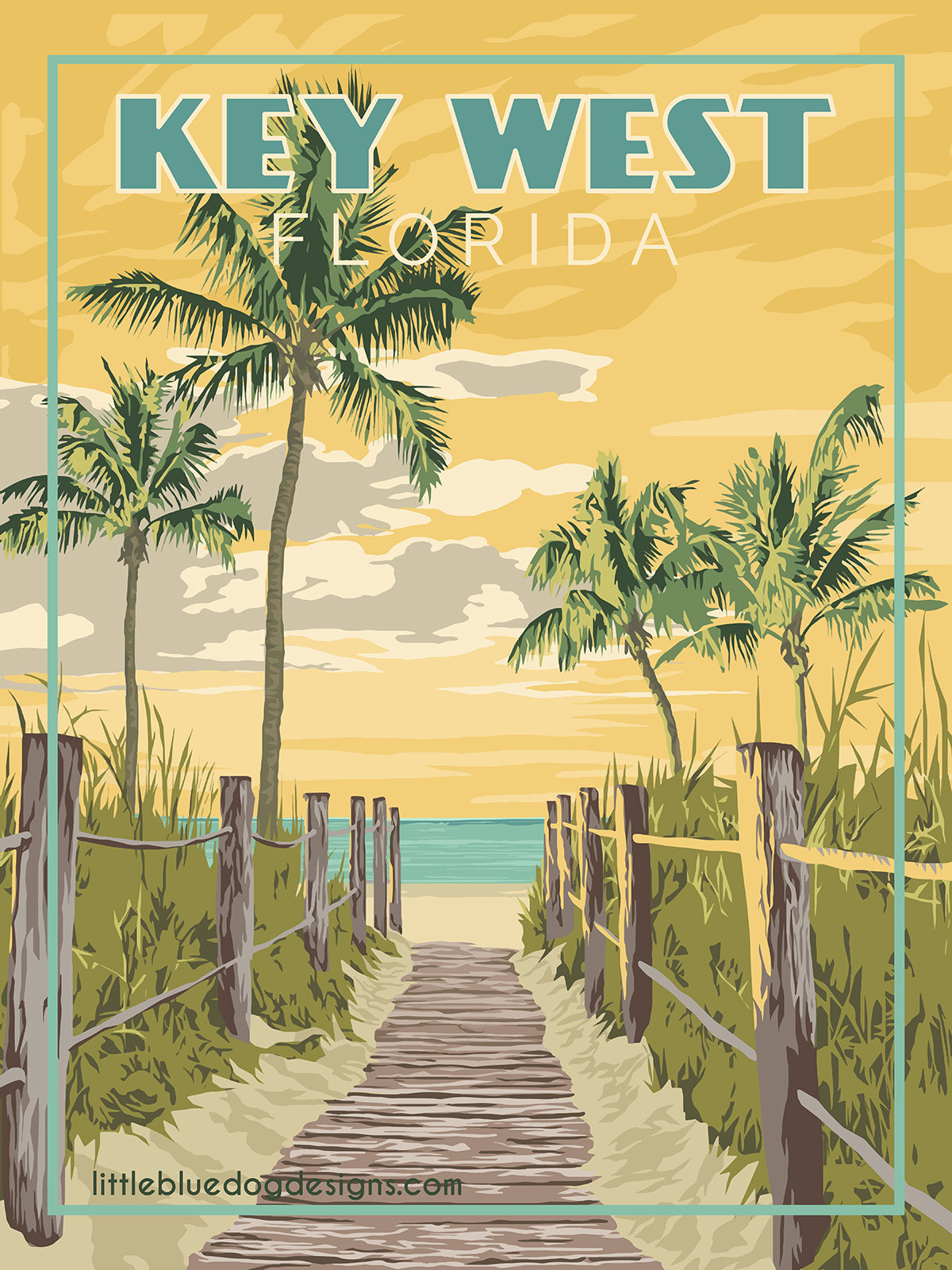 Key West Florida - Vintage Travel Poster - Etsy