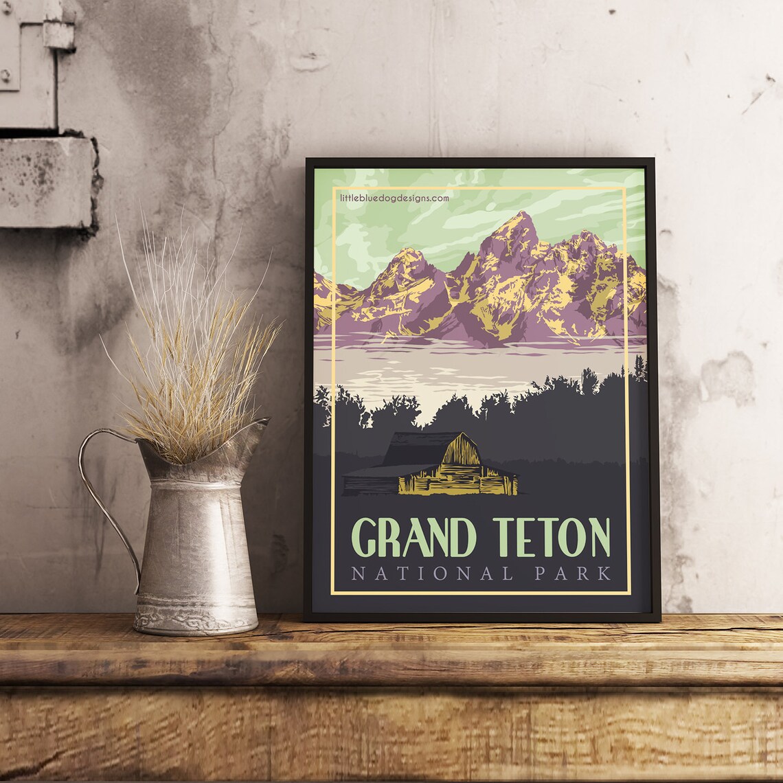 Grand Teton National Park Wyoming Vintage Travel Poster - Etsy