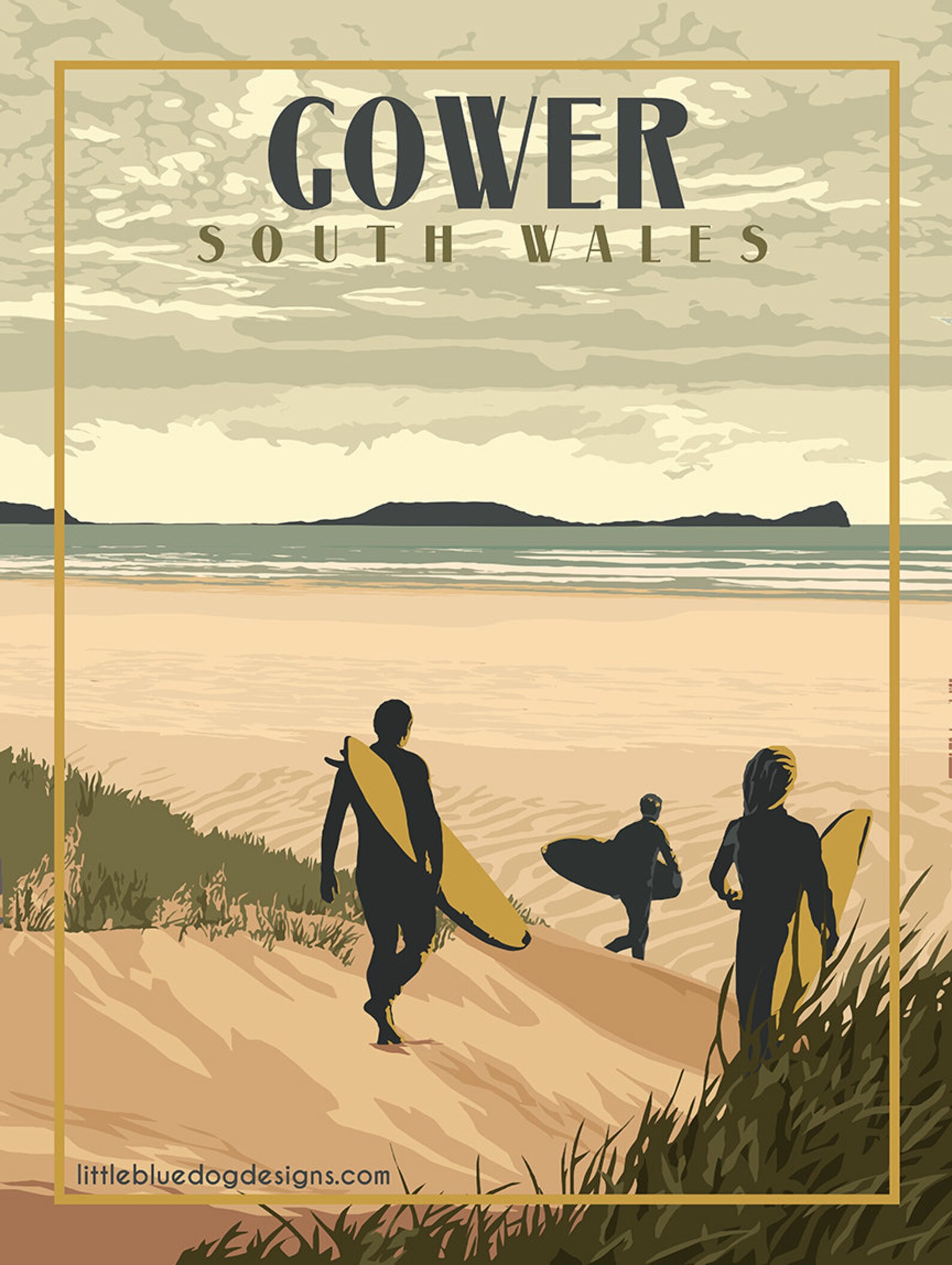 Gower South Wales - Vintage Travel Poster - Etsy