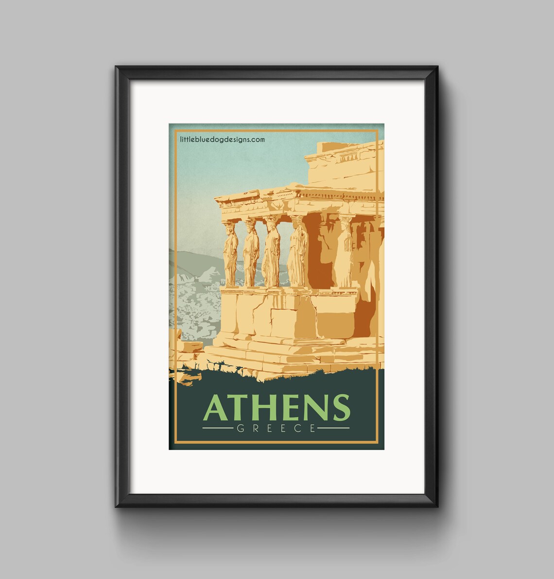 Athens Greece - Vintage Travel Poster - Etsy