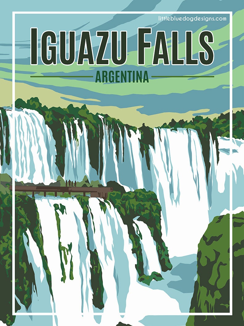 Iguazu Falls Argentina - Vintage Travel Poster - Etsy Canada