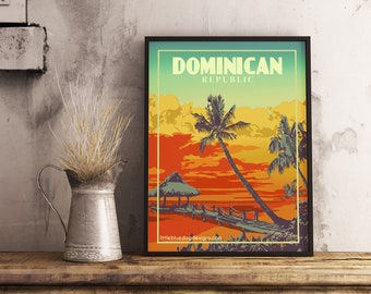 Vintage 1950's Style Haiti Caribbean Islands Dominican Republic Retro ...