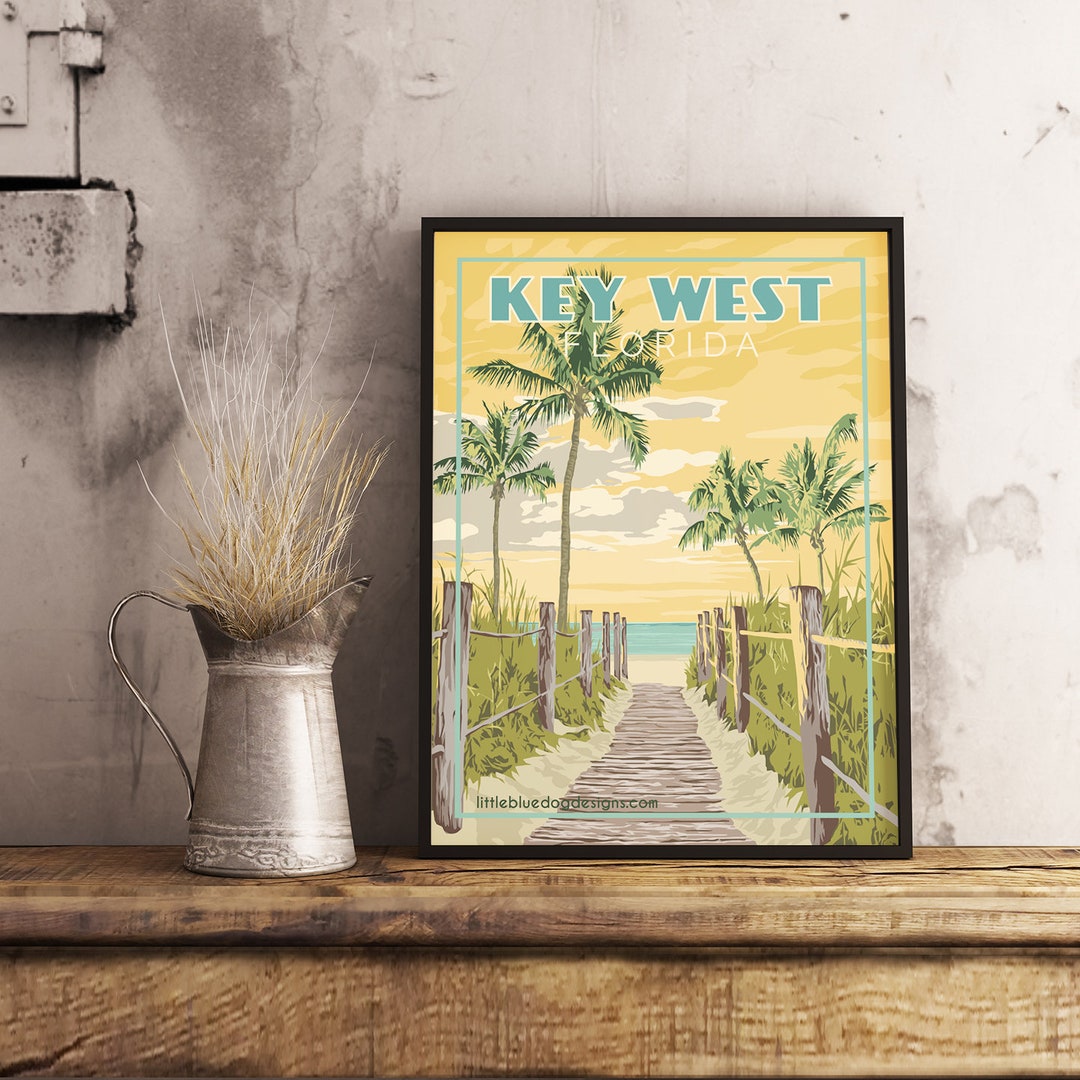 Key West Florida - Vintage Travel Poster - Etsy