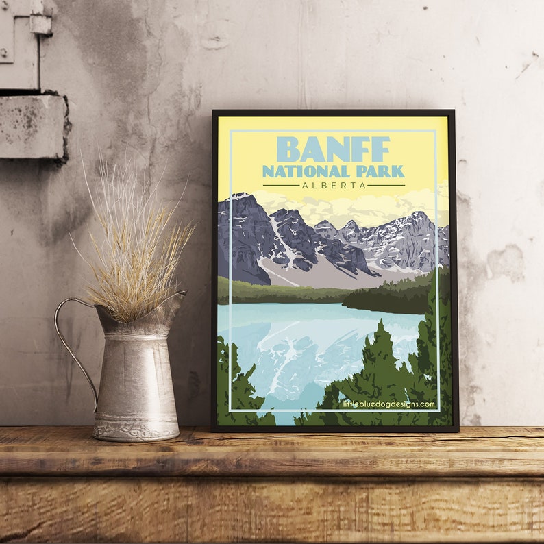 Banff National Park Alberta - Vintage Travel Poster - Etsy Australia