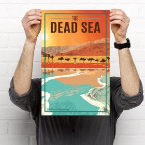 Dead Sea Israel Jordan - Vintage Travel Poster - Etsy