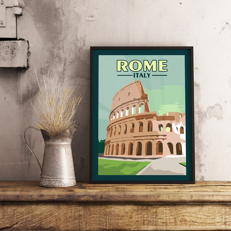 Rome Italy Vintage Travel Poster - Etsy