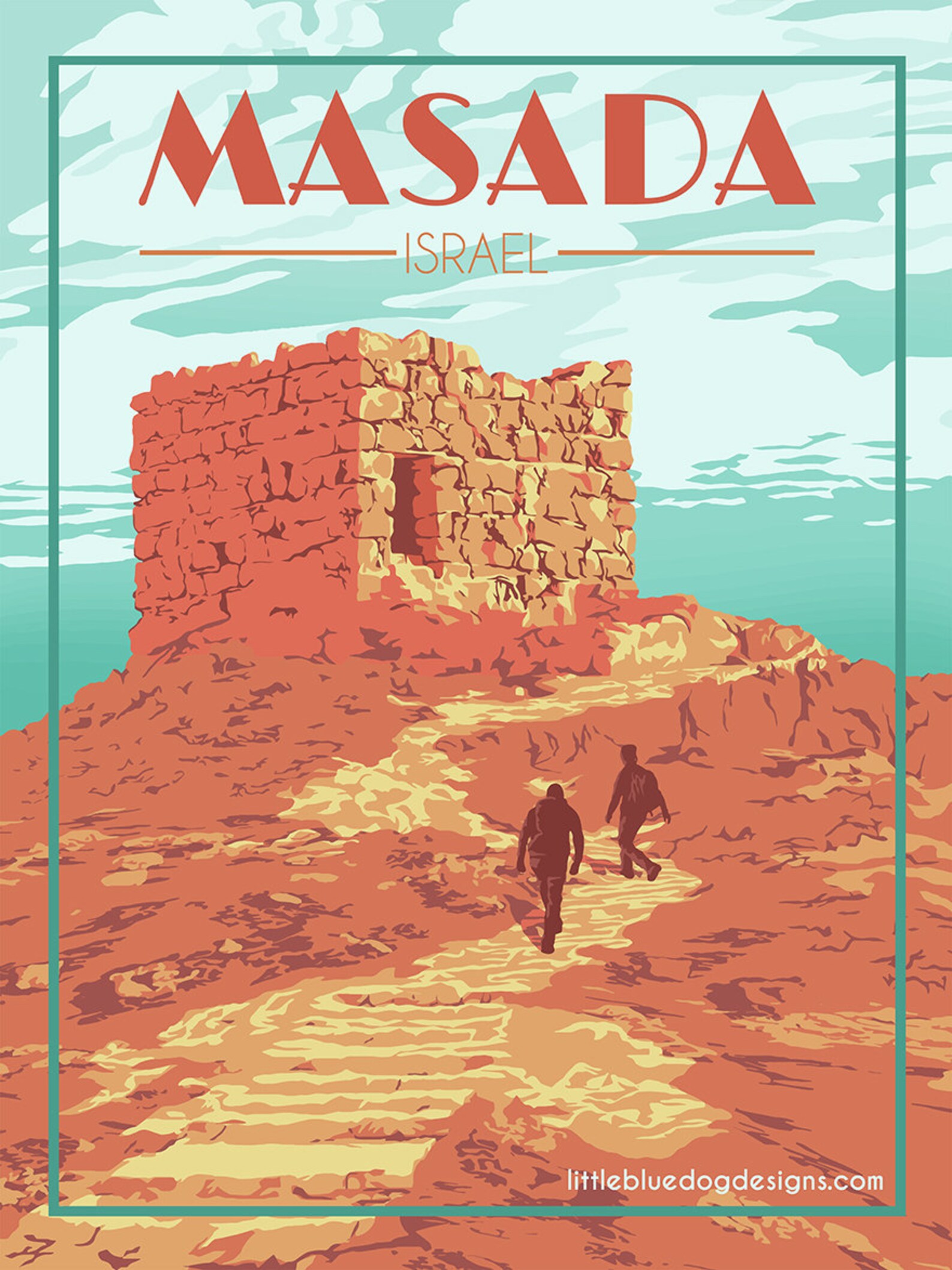 Masada Israel - Vintage Travel Poster - Etsy