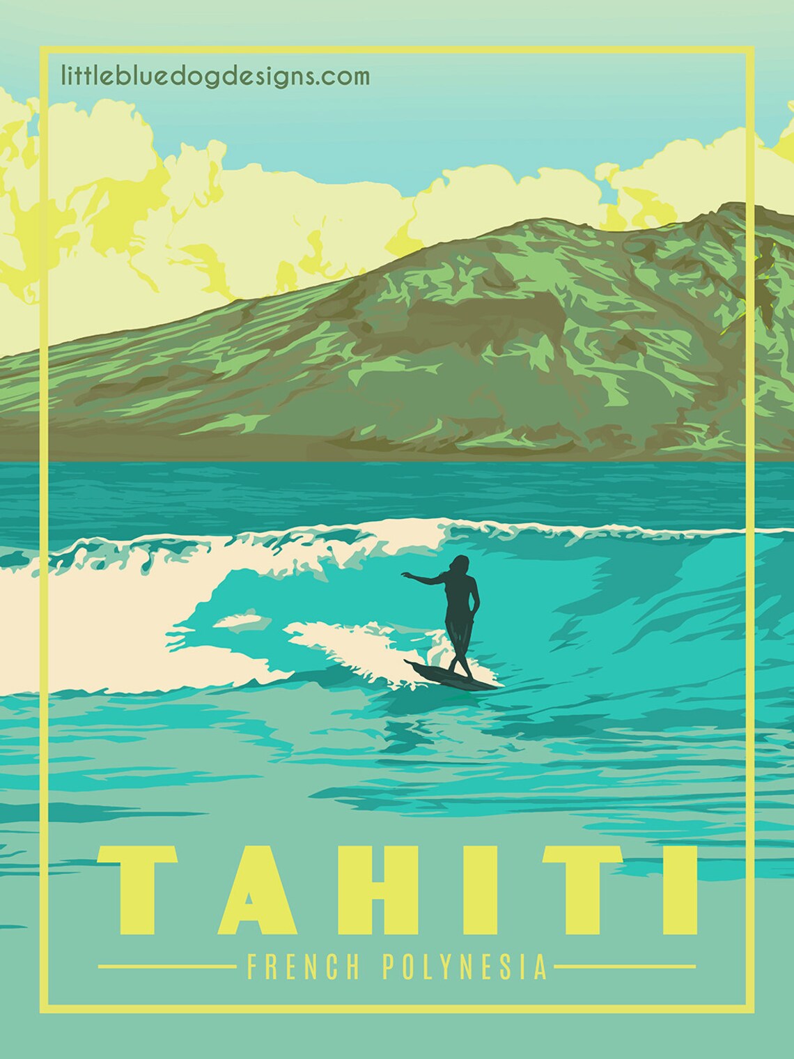 Tahiti French Polynesia - Vintage Travel Poster - Etsy