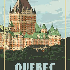 Quebec City - Vintage Travel Poster - Etsy