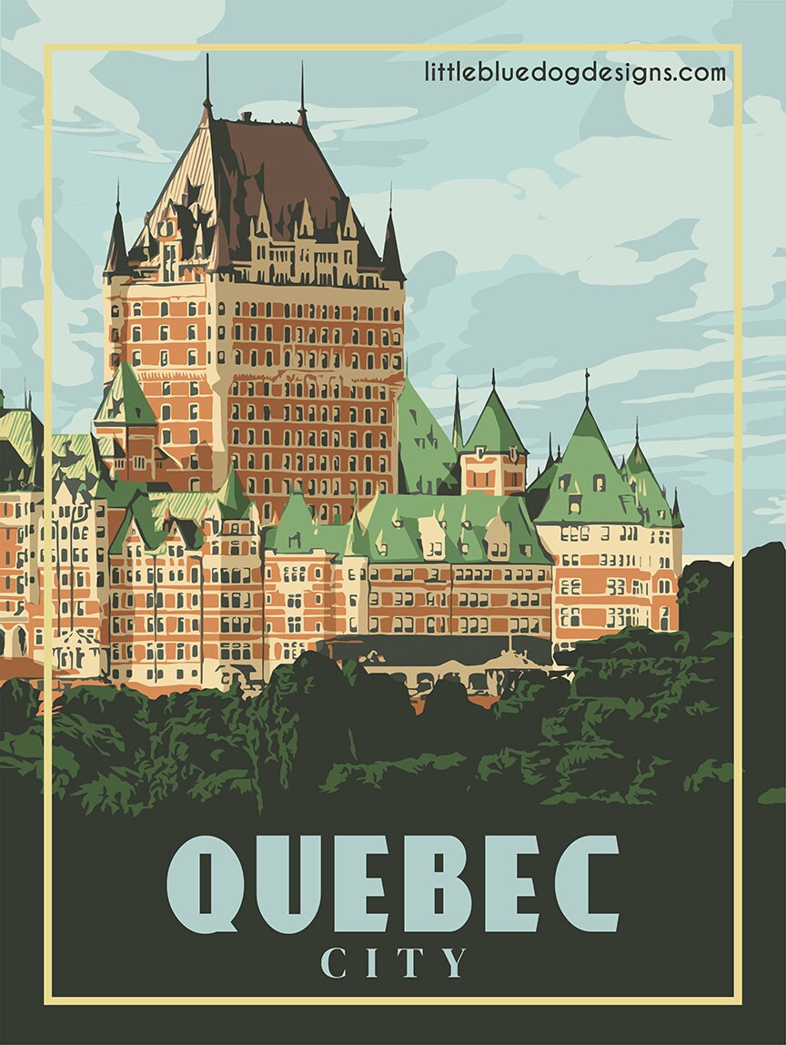 Quebec City - Vintage Travel Poster - Etsy