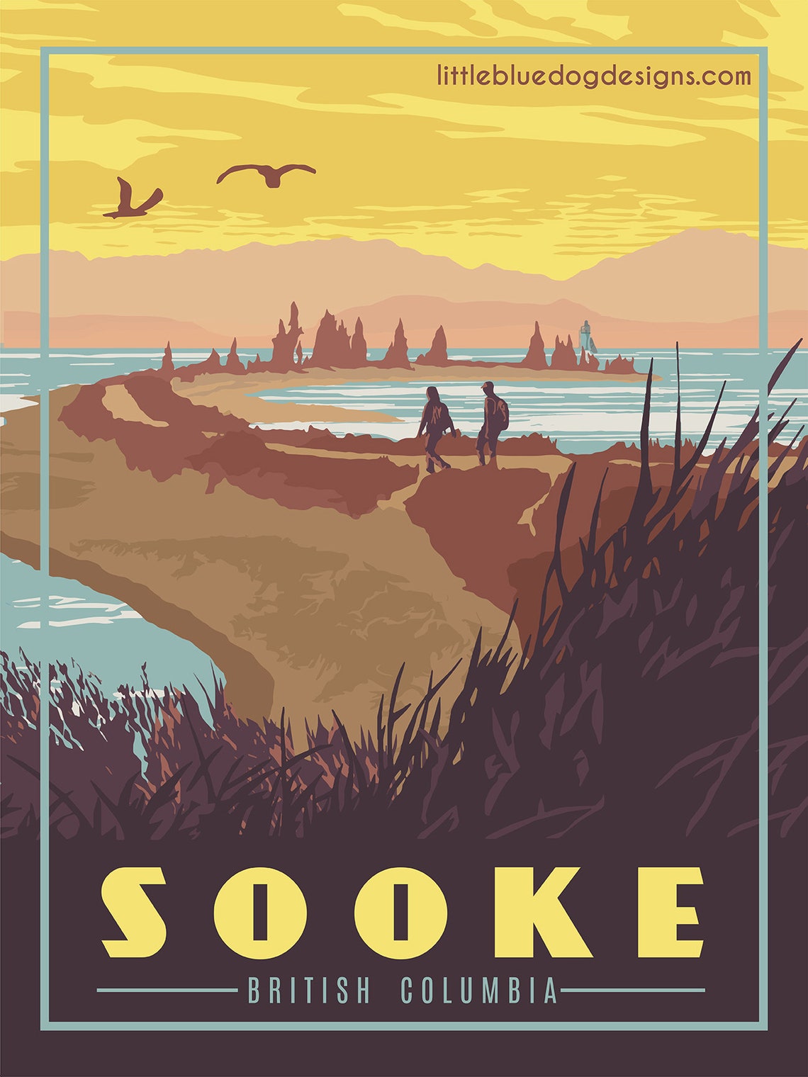 Sooke BC Vintage Travel Poster - Etsy