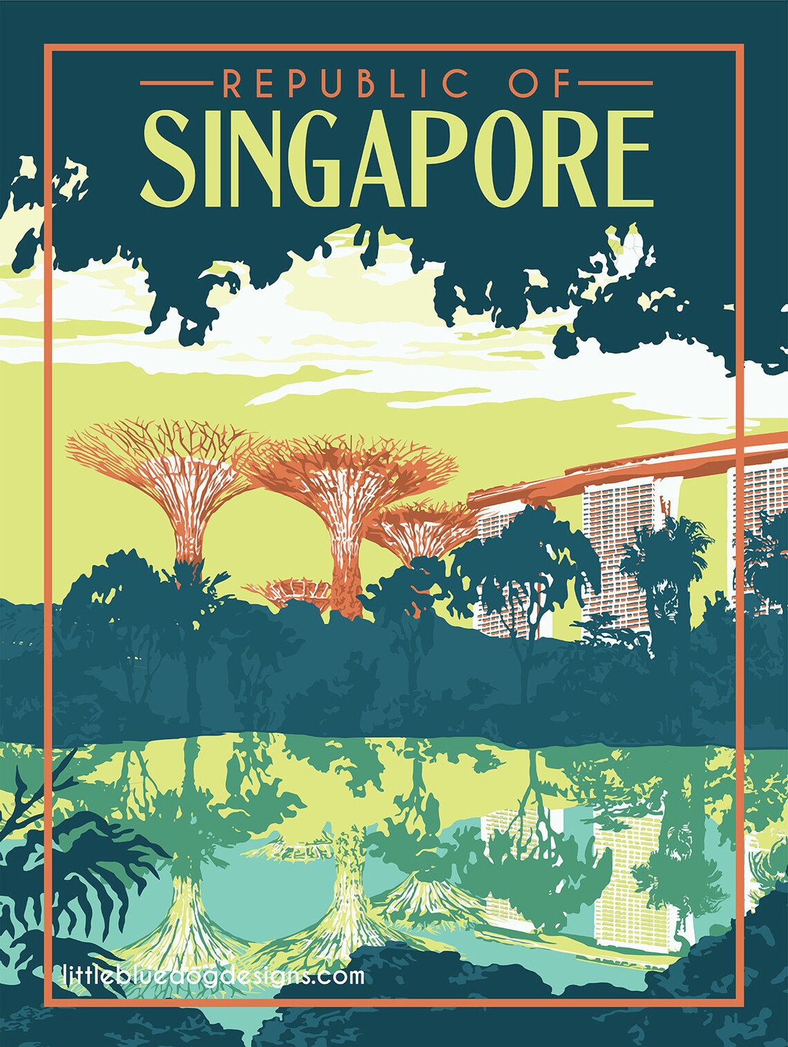 Singapore - Vintage Travel Poster - Etsy